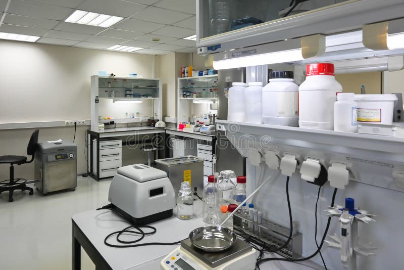 Modern Biological Laboratory Stock Image - Image of biotech, chemistry ...