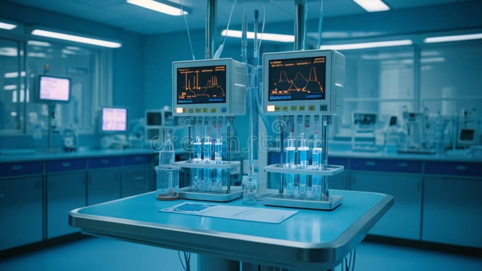 Biomedical Research Lab Twin Infusion Systems, Vital Sign Monitors, and ...