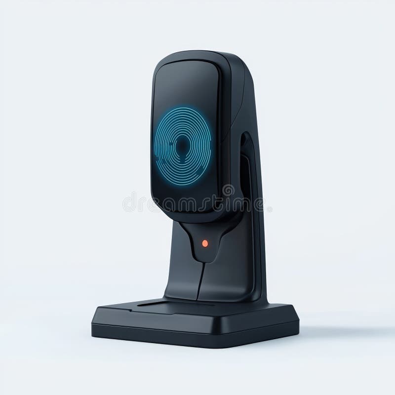 Modern Biometric Device with Fingerprint Scanner Stock Illustration ...