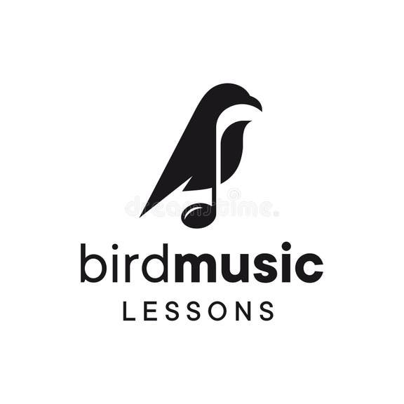 Modern Bird and Music Note Combination Logo Stock Vector - Illustration ...