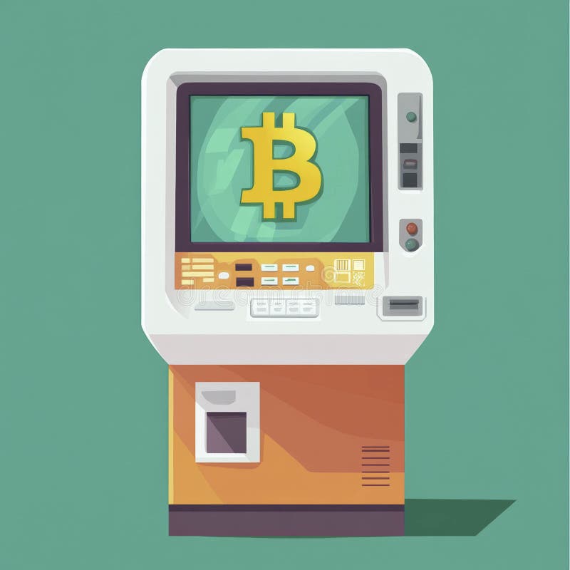 Modern Bitcoin ATM with User-friendly Interface, Showing Large Bitcoin ...
