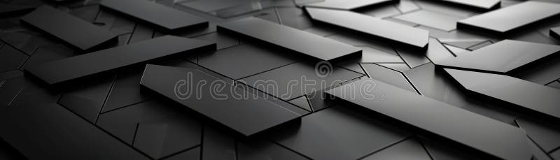Modern Black Abstract Geometric Background with Layered Rectangular ...