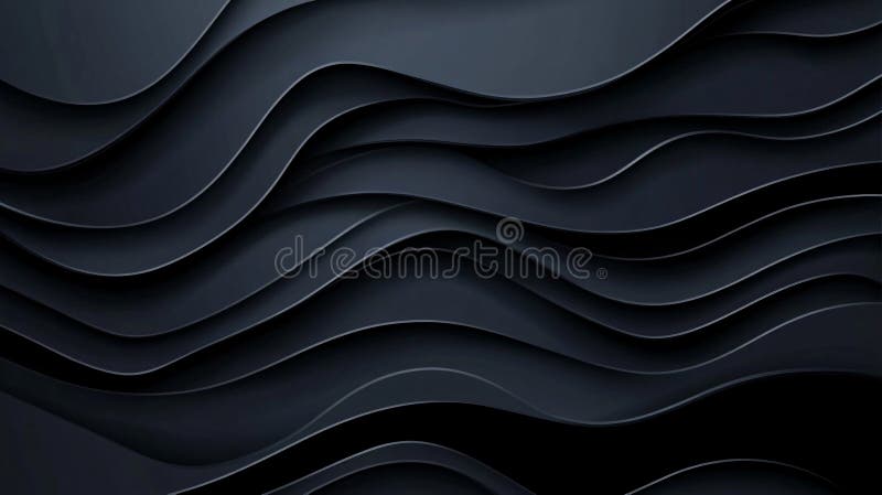 Modern Black Abstract Wavy Background Design for Creative Projects Stock Illustration ...