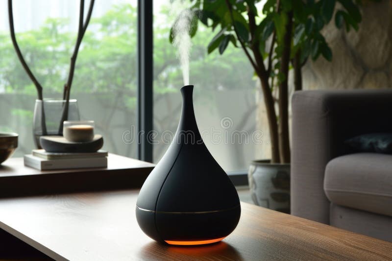 Modern Black Aromatherapy Diffuser Stock Illustration - Illustration of ...