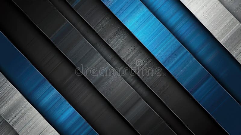 Modern Black, Blue, Silver Gradient with Metallic Texture and Diagonal ...