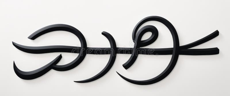 Modern Black Calligraphy Artwork on White Background Stock Illustration ...