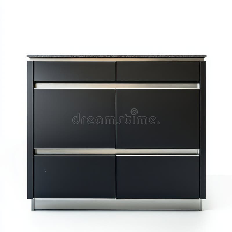 A Modern Black Chest of Drawers with Sleek Lines and Minimalistic ...