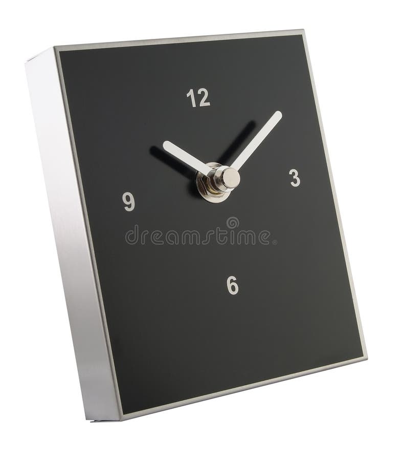 Big Black Clock on Color Background Stock Photo - Image of save, change ...