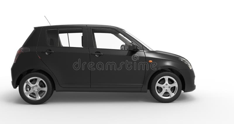 Modern Black Compact Car stock image. Image of rental - 59004029