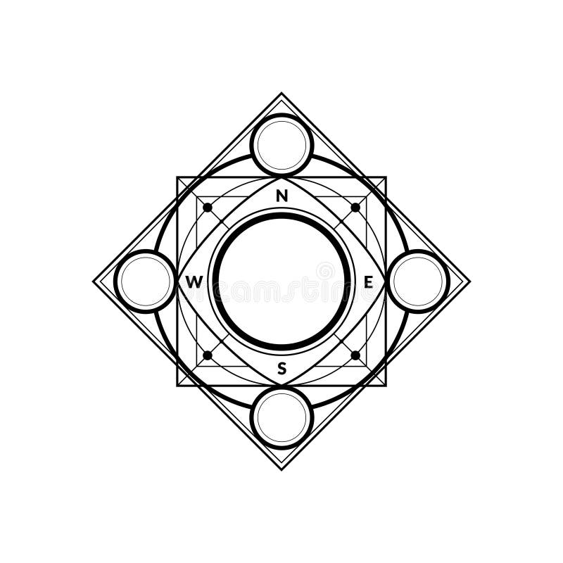 The Modern Black Compass. Isolated Vector Illustration Stock ...