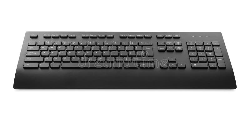 Modern Black Computer Keyboard Isolated on White Stock Photo - Image of ...
