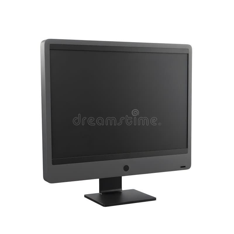 Modern Black Computer Monitor Isolated on White Background Stock ...
