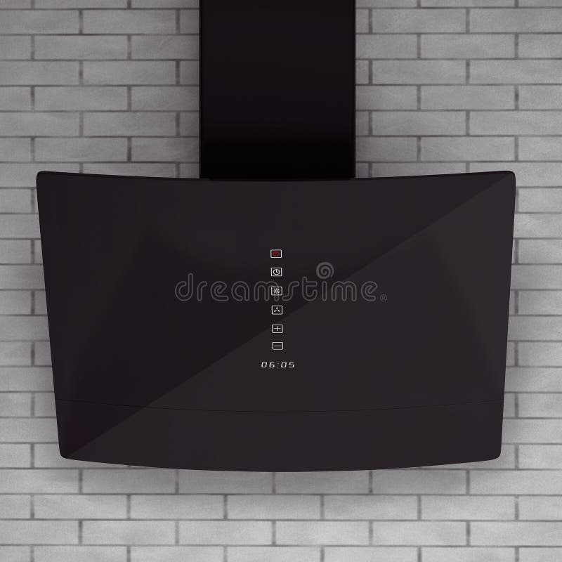 Modern Black Cooker Hood stock image. Image of extractor - 67284833