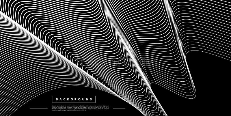 Modern Black Curve Wave Stripe Line Abstract Background Stock Vector ...