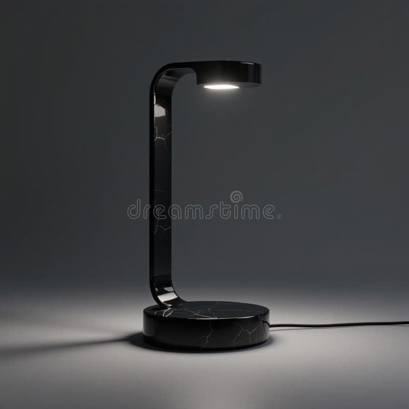 Modern Black Desk Lamp with a Sleek Stock Illustration - Illustration ...