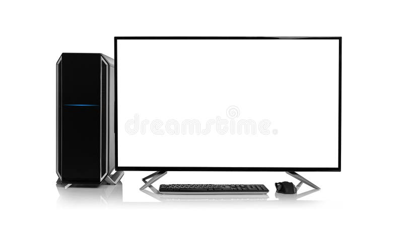 Black Computer System Unit Isolated on White. Stock Image - Image of ...
