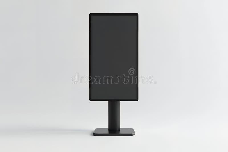 Modern Black Digital Display Screen on Stand Mockup Perfect for ...
