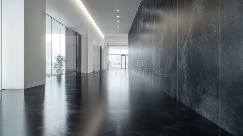 Modern Black Display Space Sleek Interior Design with Dark Finishes for ...