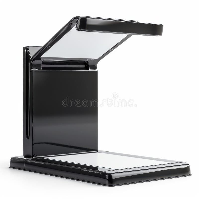 Modern Black Document Scanner on White Background for Office ...