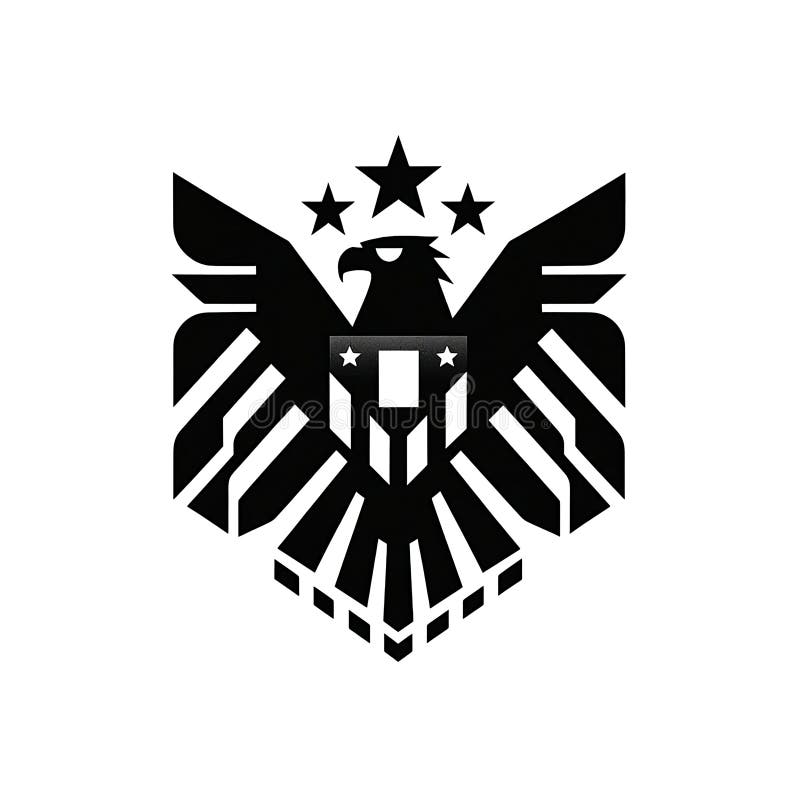 Modern Black Eagle Silhouette Emblem with Geometric Style Stock Illustration - Illustration of ...