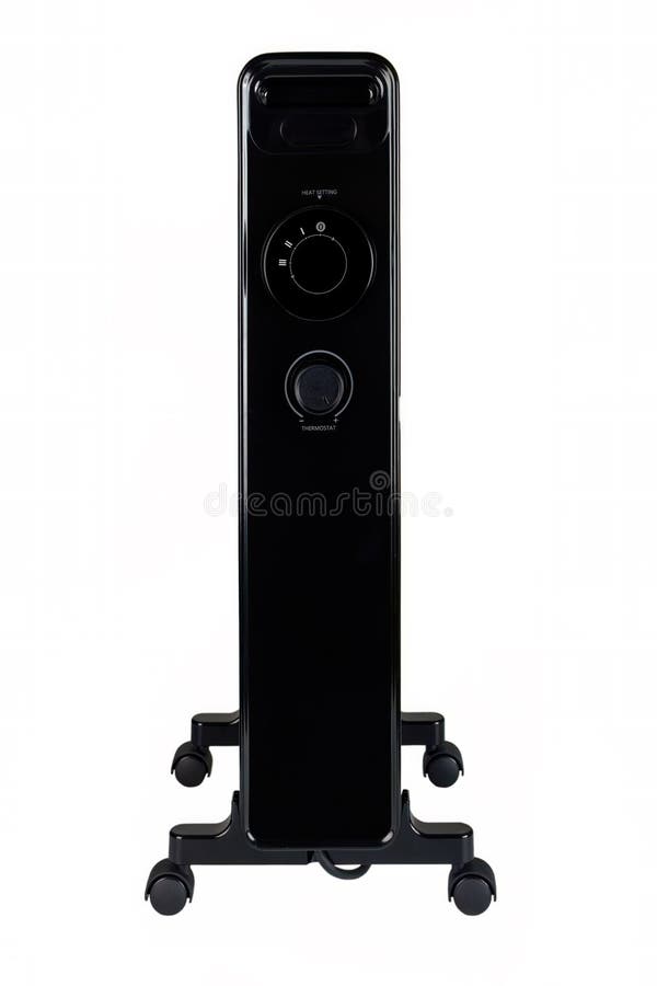 Modern Black Electric Convector, Side View, Controls Stock Photo ...