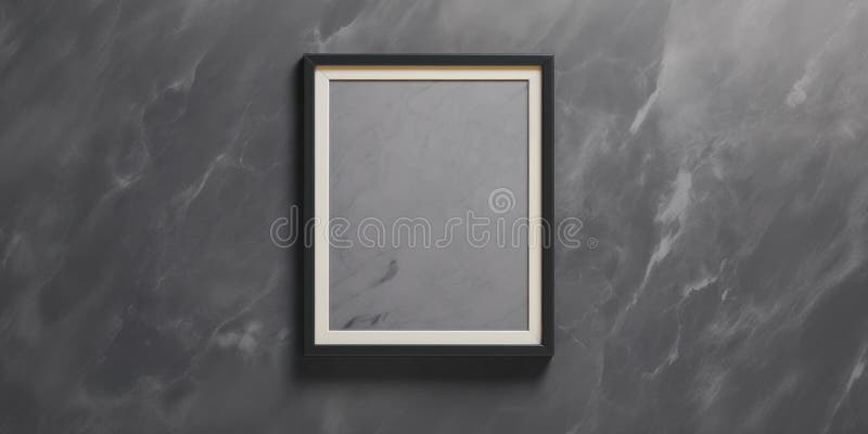 Modern Black Empty Picture Frame on Dark Marble Texture Background ...
