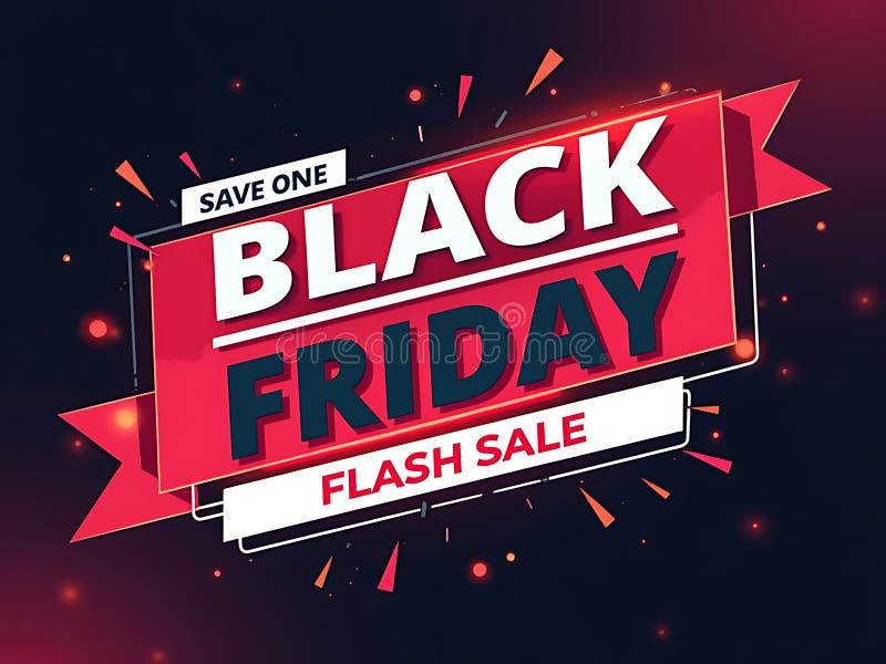 Modern Black Friday Banner with Flash Sale and Geometric Stock ...
