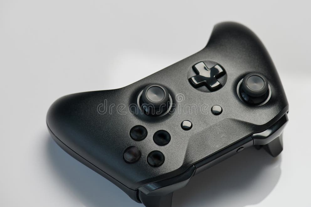 Modern Black Game Controller Stock Photo - Image of control, equipment ...