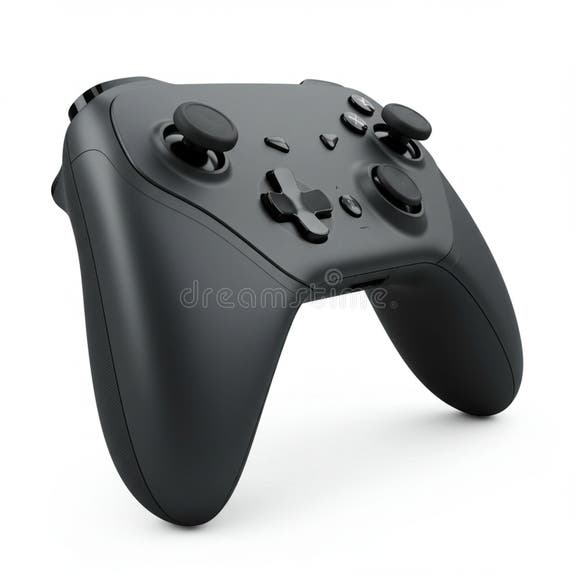 A Modern, Black Gaming Controller with Ergonomic Grips. it Features ...