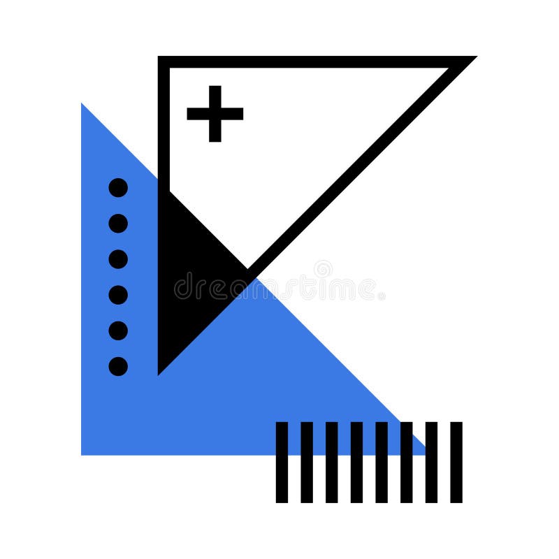 Modern Black Geometric Shapes in Minimal Style and Basic Form with Blue ...