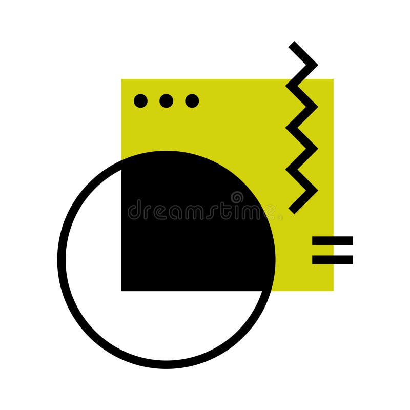 Modern Black Geometric Shapes in Minimal Style and Basic Form with Red ...