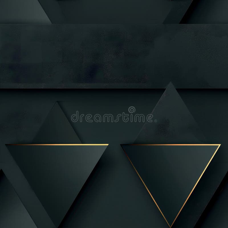 Modern Black and Gold Geometric Design with Layered Triangular Shapes ...