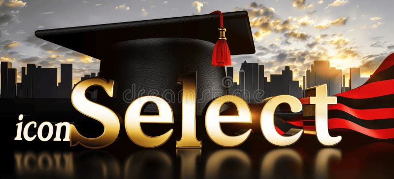 Modern Black and Gold Graduation Illustration for Class of 2023 Stock ...