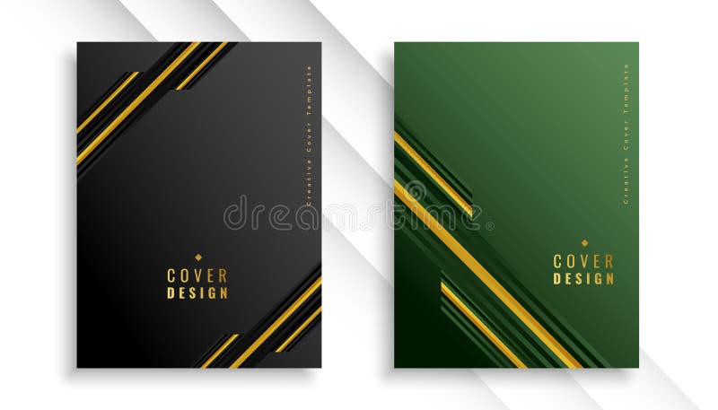 Modern Black and Green Magazine Cover Template in Set Stock Vector ...