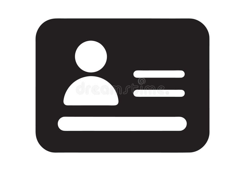 Modern Black ID Card Icon Vector for Digital and Print Applications ...