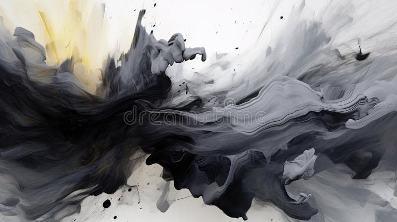 A Modern Black Ink Under Water Explosion Artwork, Ai Generated Image ...