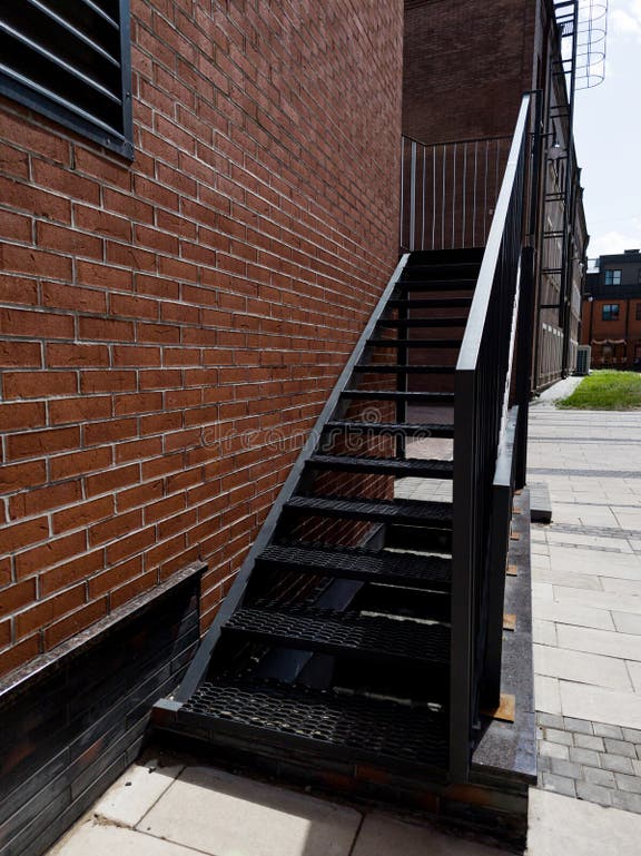 Modern Black Iron Staircase Stock Image - Image of black, colours ...