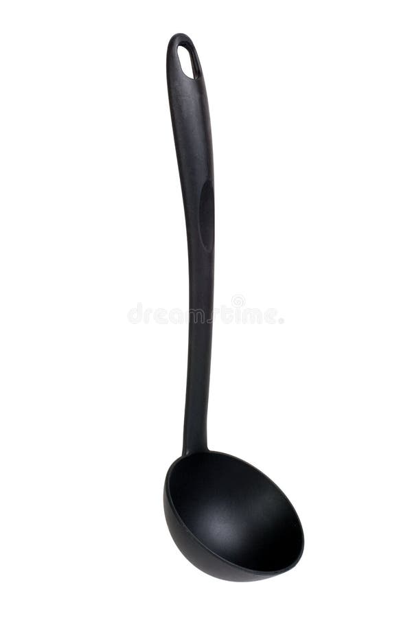 Modern black kitchen ladle stock image. Image of isolated - 37741497