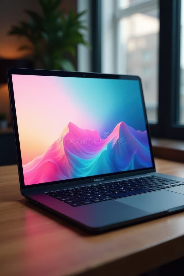 Modern Black Laptop, Open, Showing Blank Screen, Hardware, Portable ...