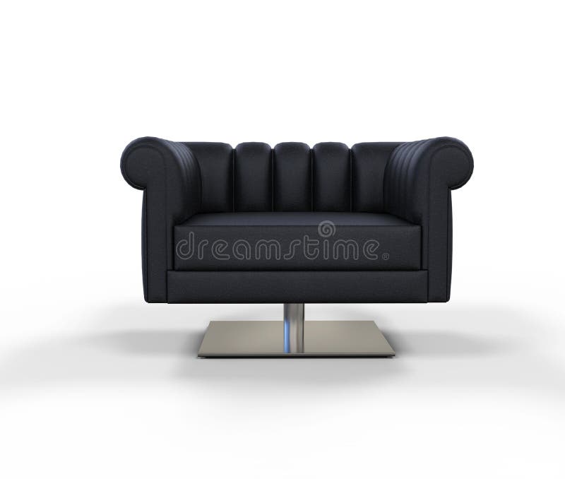 Modern Black Leather Armchair Stock Image - Image of leisure, leather ...