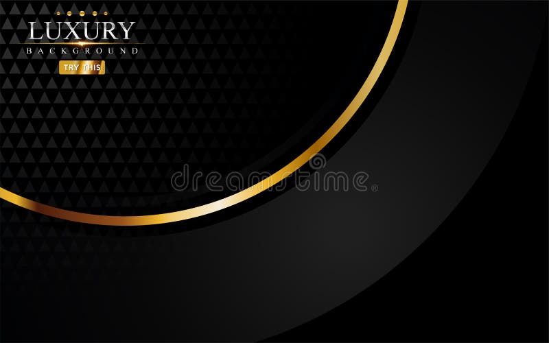 Modern Black Luxury Leather Background with Golden Lines Element ...