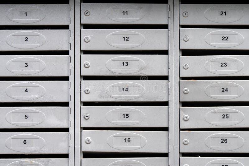 Modern Black Mailboxes with Numbers in the Lobby of a Residential or ...