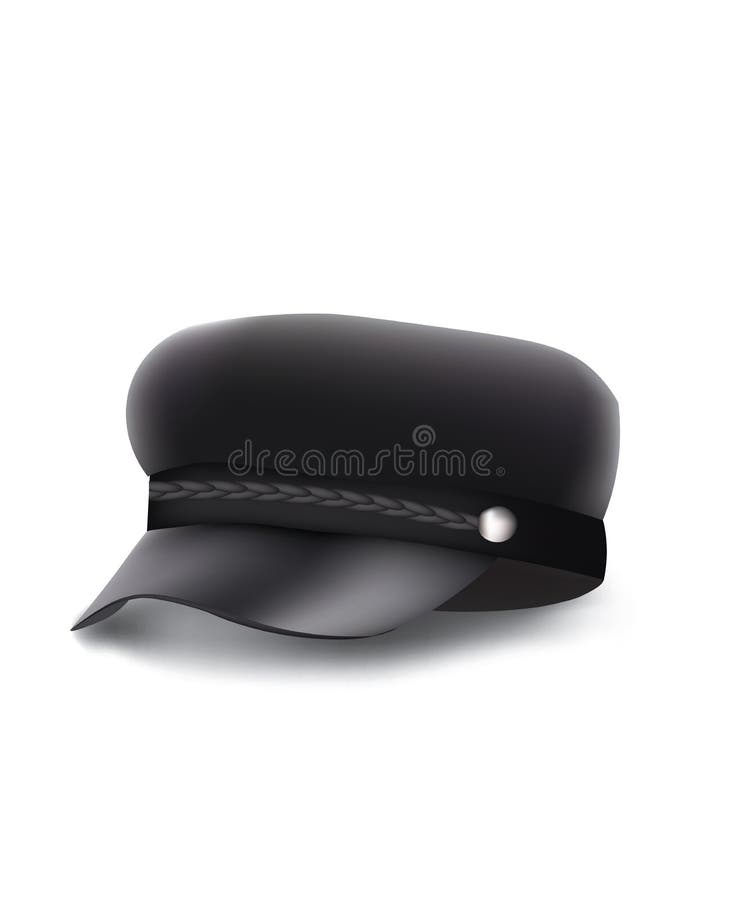 Modern black military cap stock vector. Illustration of cotton - 133607392