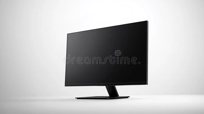 Modern Black Monitor on White Background Technology Display Stock ...