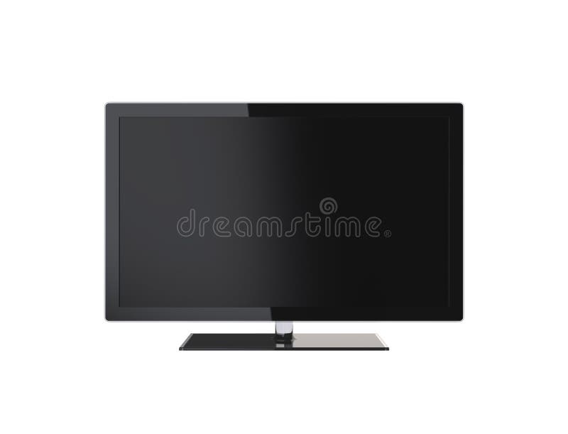 Modern Black Monitors with Glass Stand. Realistic 3D Rendering of Sleek ...