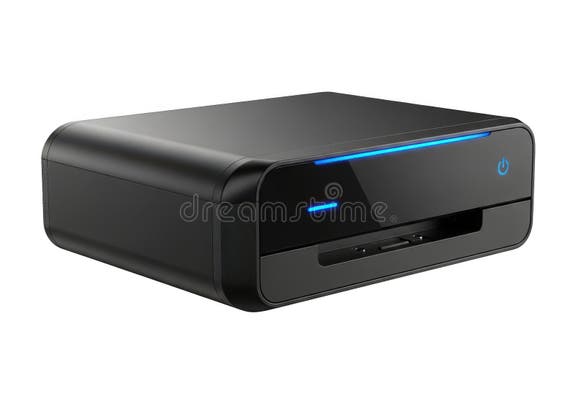 Modern Black Network Attached Storage Device Isolated on Transparent ...