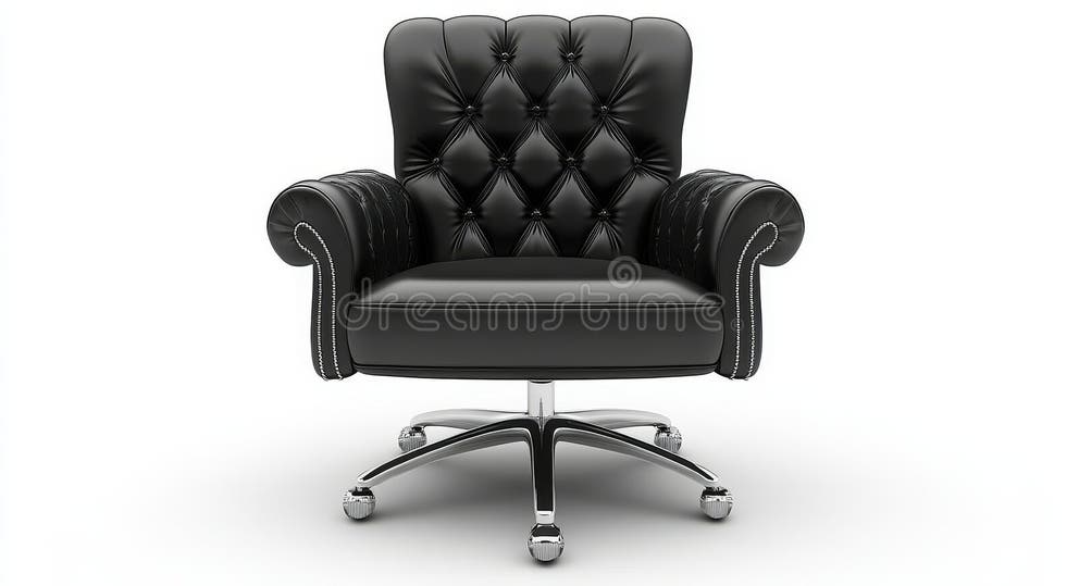 The Modern Black Office Chair, Complete with Armrests and Wheels, is ...