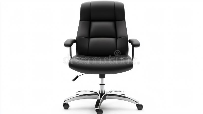 Modern Black Office Chair on White Background for Professional ...