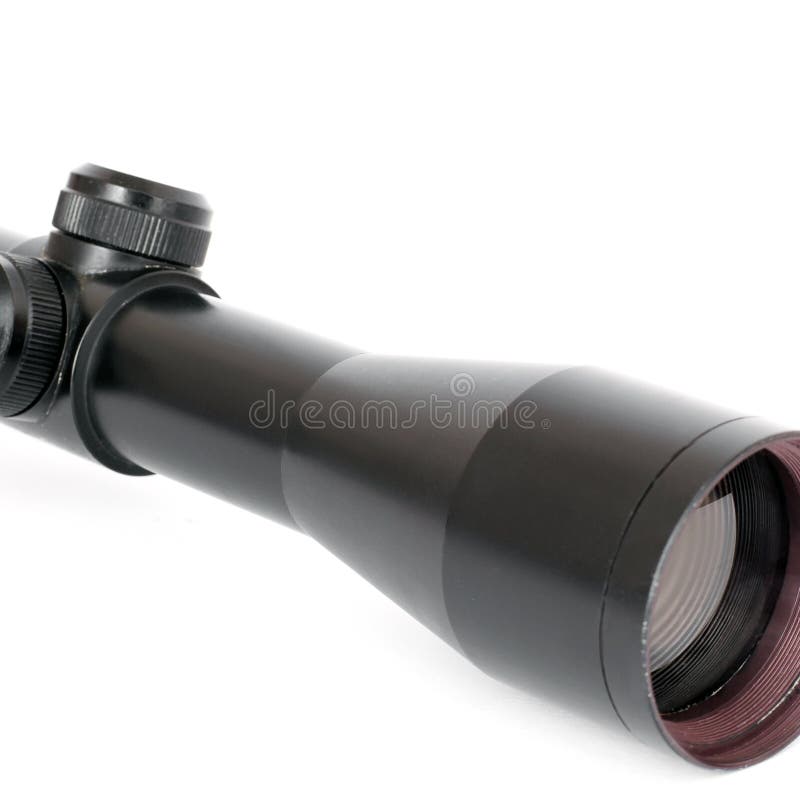 Modern Black Optical Scope for Weapon Isolated on White Stock Image ...