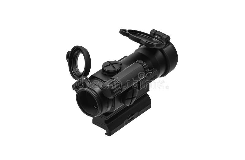Modern Black Optical Scope for Weapon Isolated on Whited. Sight Scope ...